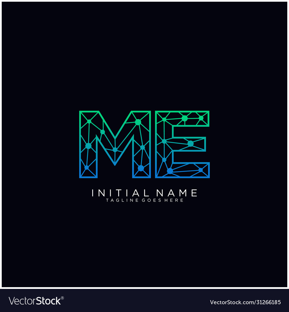 Me letter logo icon design template elements Vector Image