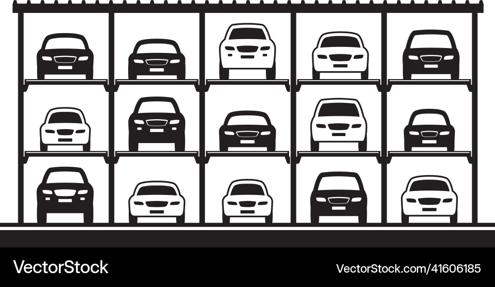Multilevel Hydraulic Car Parking Royalty Free Vector Image