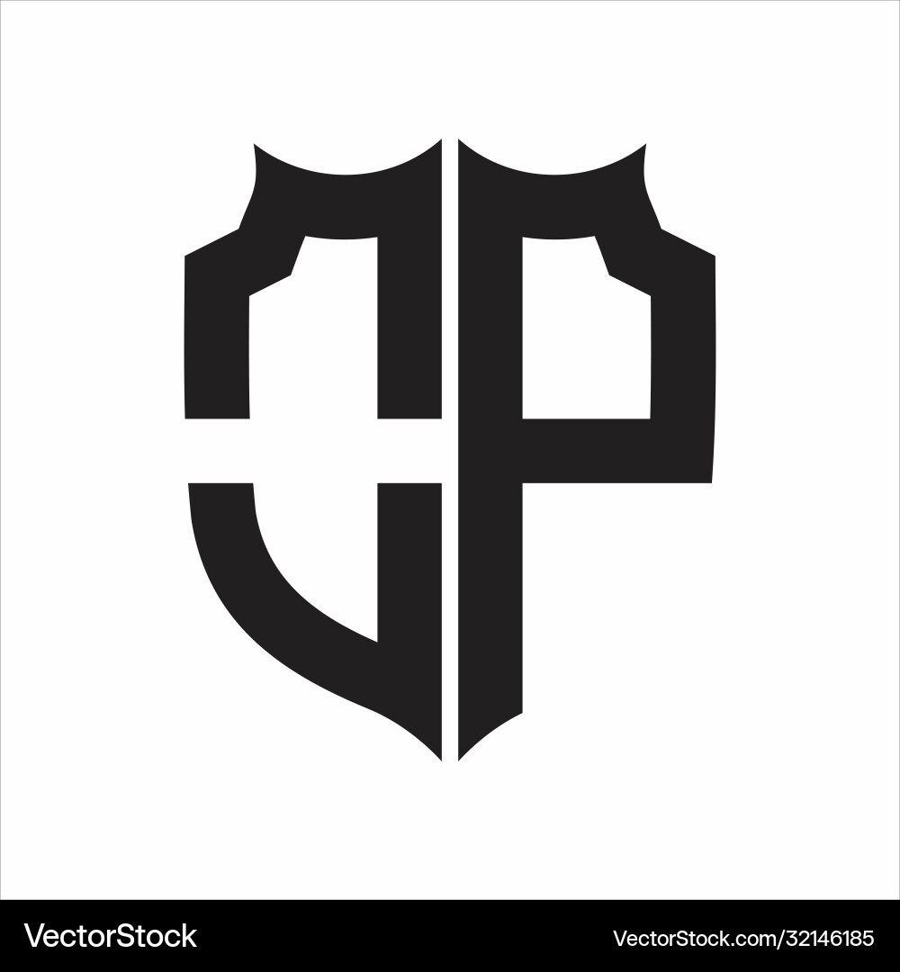 Op logo shield style monogram design template Vector Image
