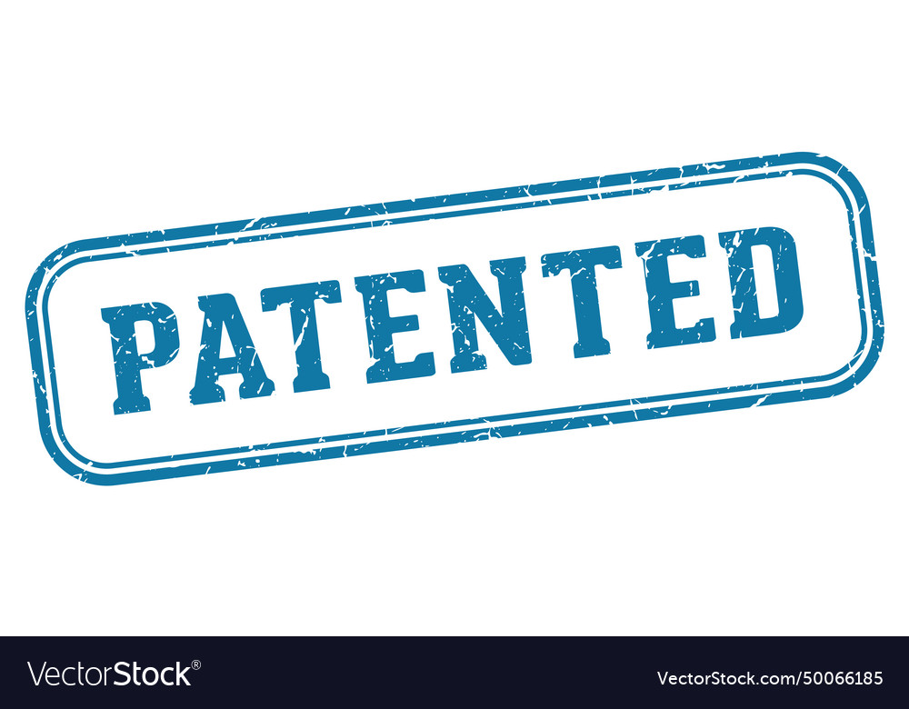 Patented stamp rectangular Royalty Free Vector Image