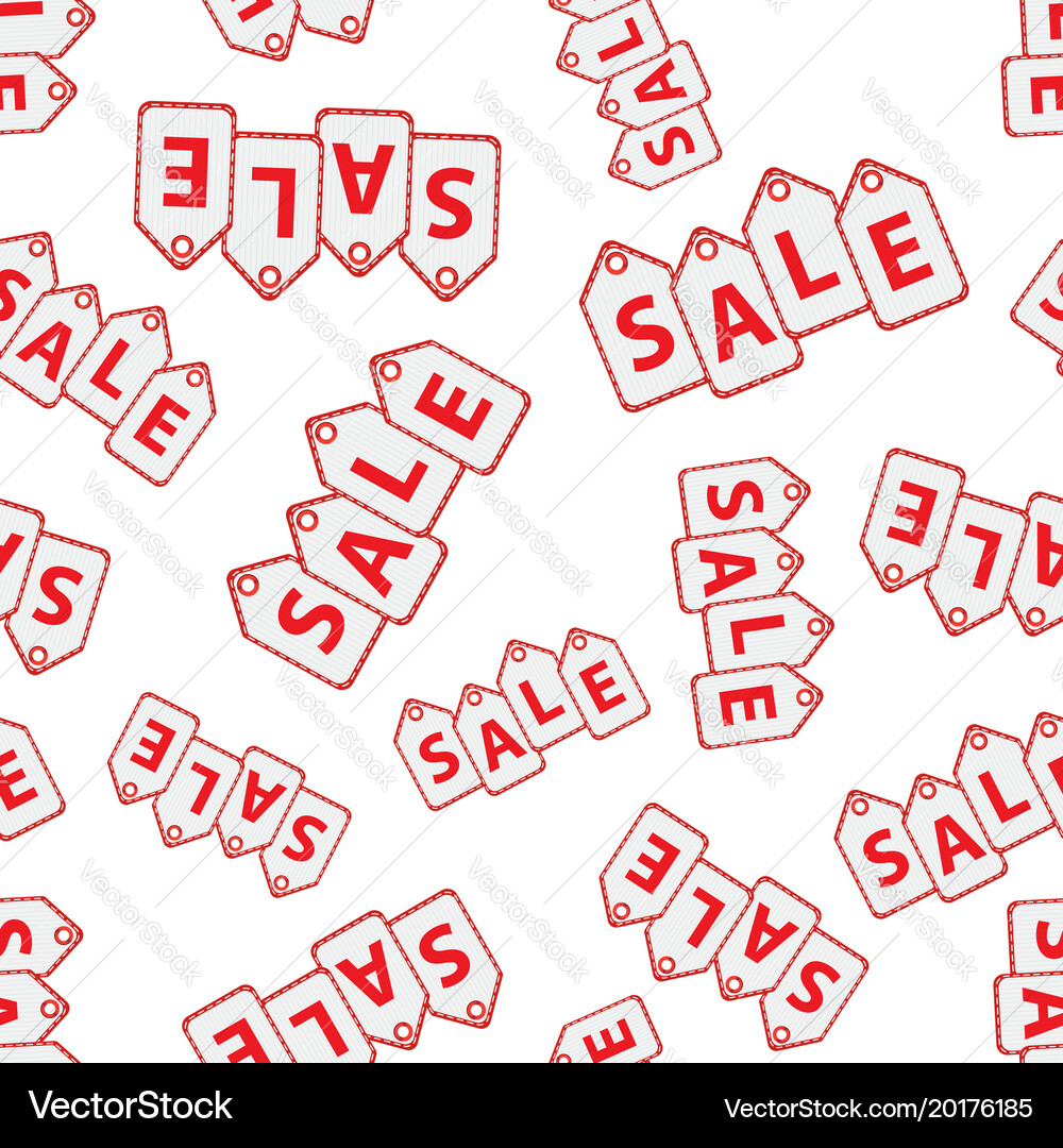 Sale hanging price tag seamless pattern Royalty Free Vector