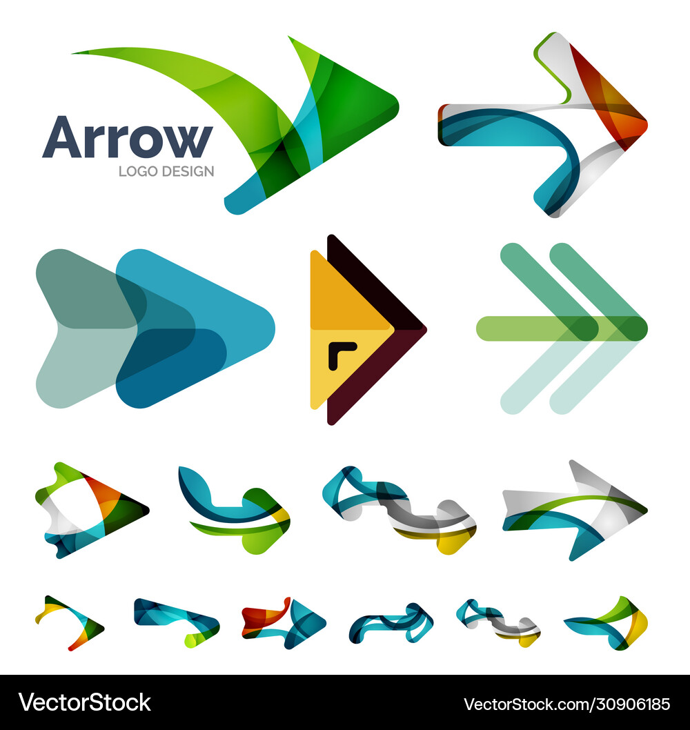 Set abstract arrow logo icons made from Royalty Free Vector