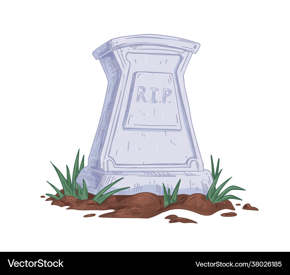 Tombstone with rip abbreviation upright Royalty Free Vector