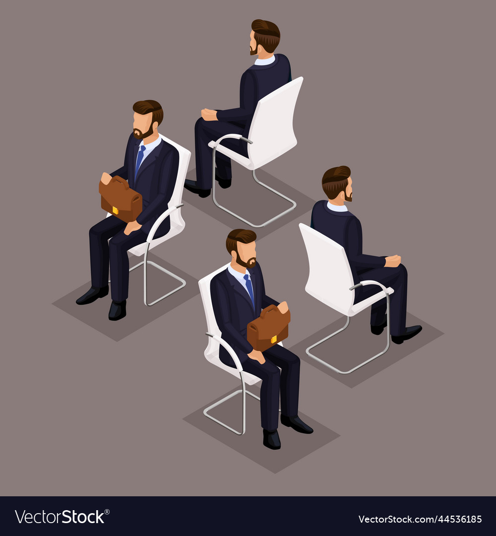 Trend isometric people set 3 3d businessmen Vector Image Trend isometric people set 3 3d businessmen Vector Image