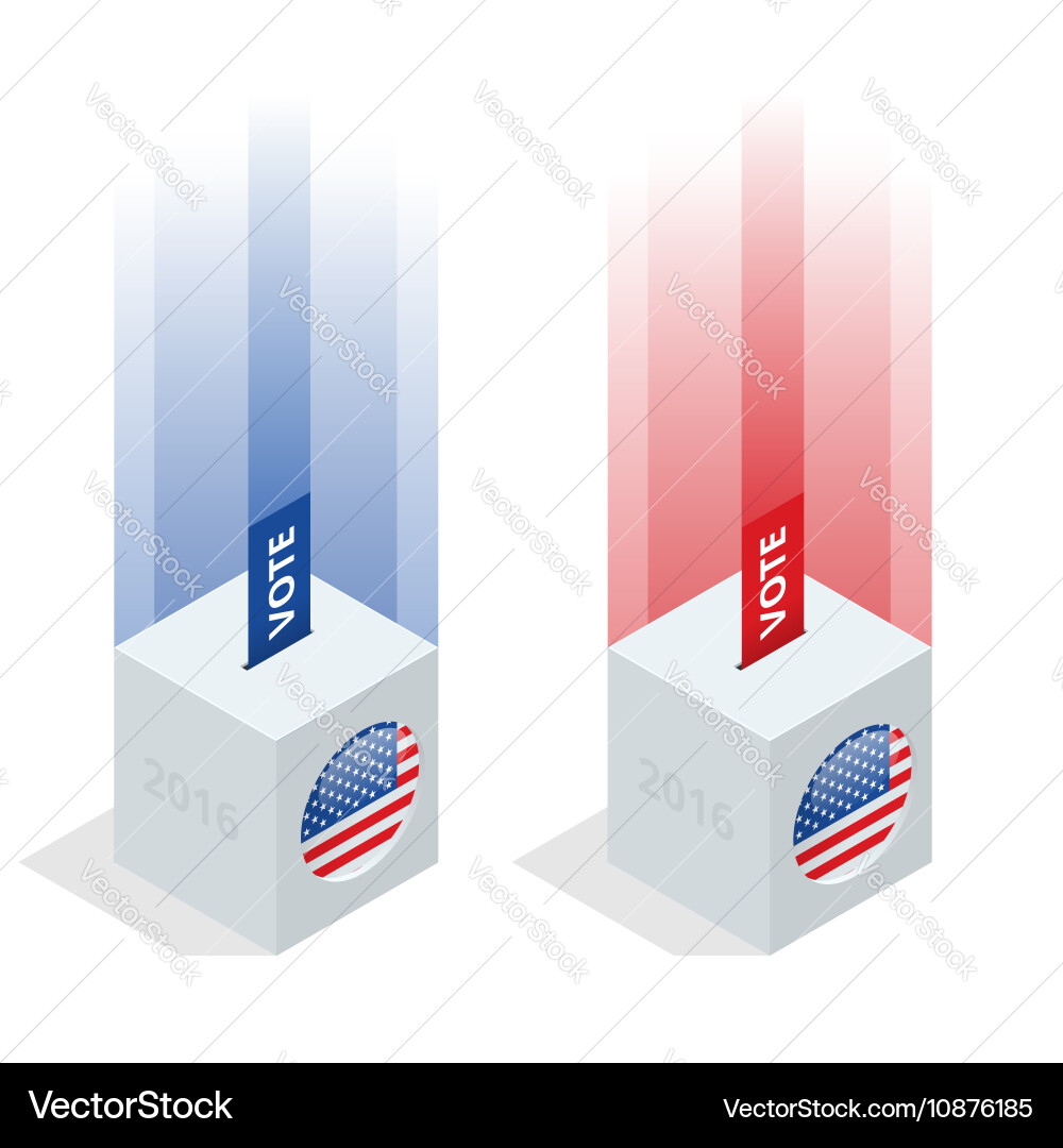 Us election 2016 infographic ballot box Royalty Free Vector