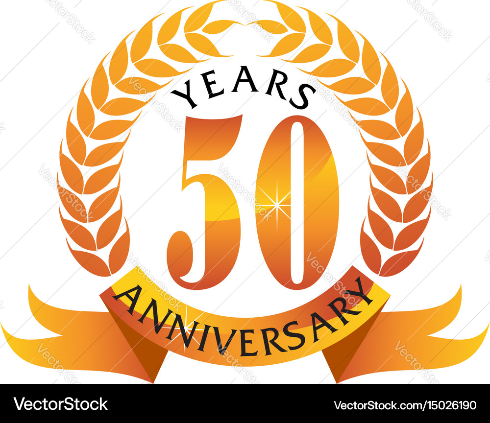 50 years ribbon anniversary Royalty Free Vector Image