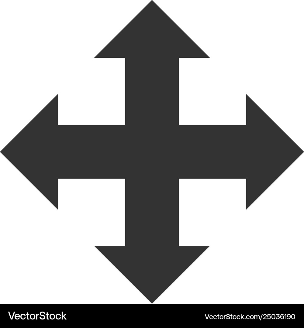 Arrows in four directions icon isolated flat Vector Image