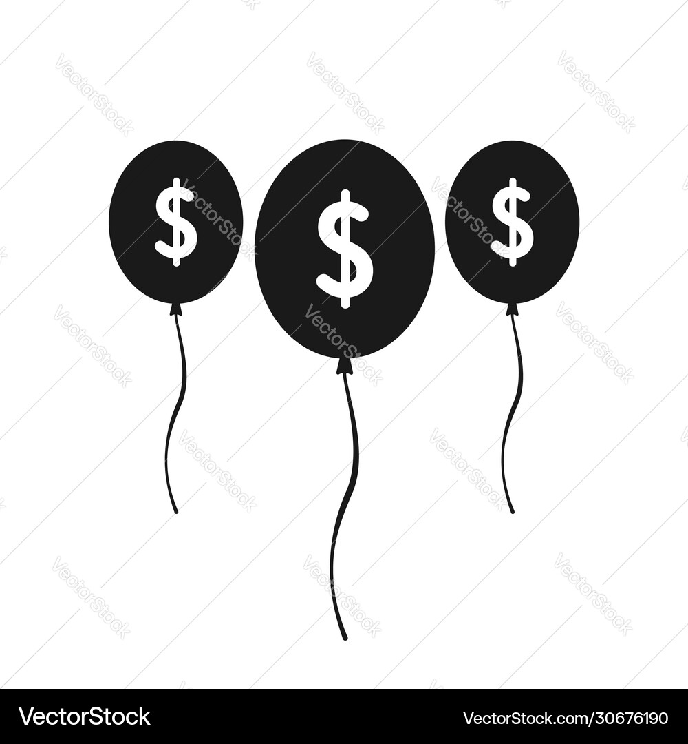 Balloon money icon currency Royalty Free Vector Image