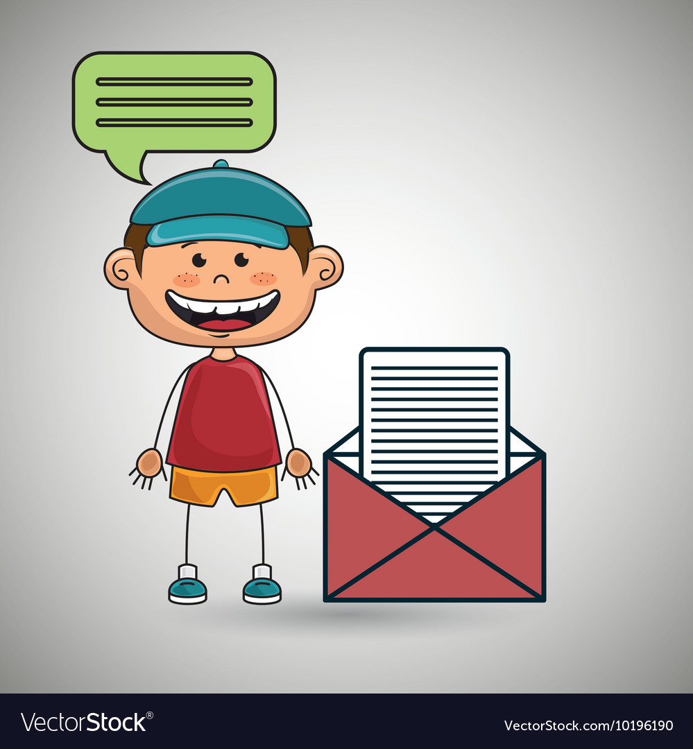 Boy guy message chat Royalty Free Vector Image