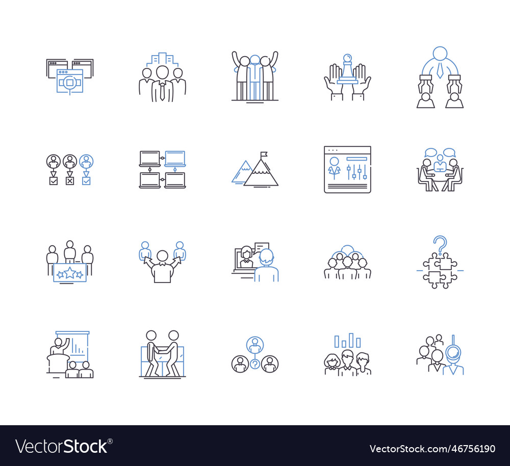 Business meeting outline icons collection Vector Image