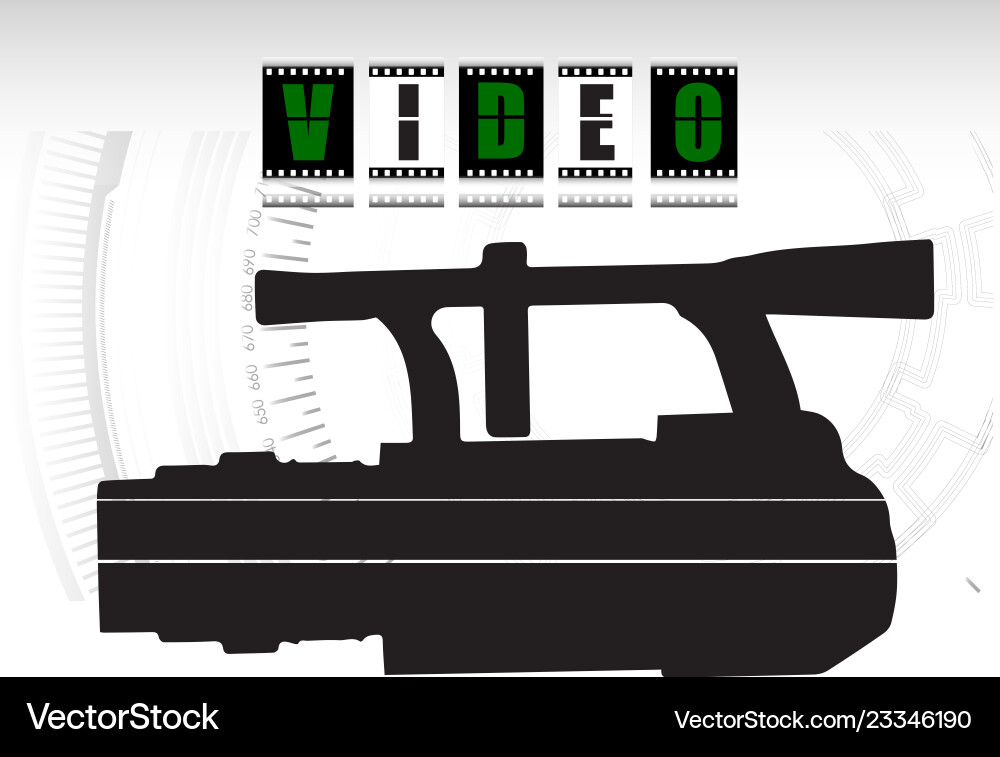 Camera on a white background and film Royalty Free Vector