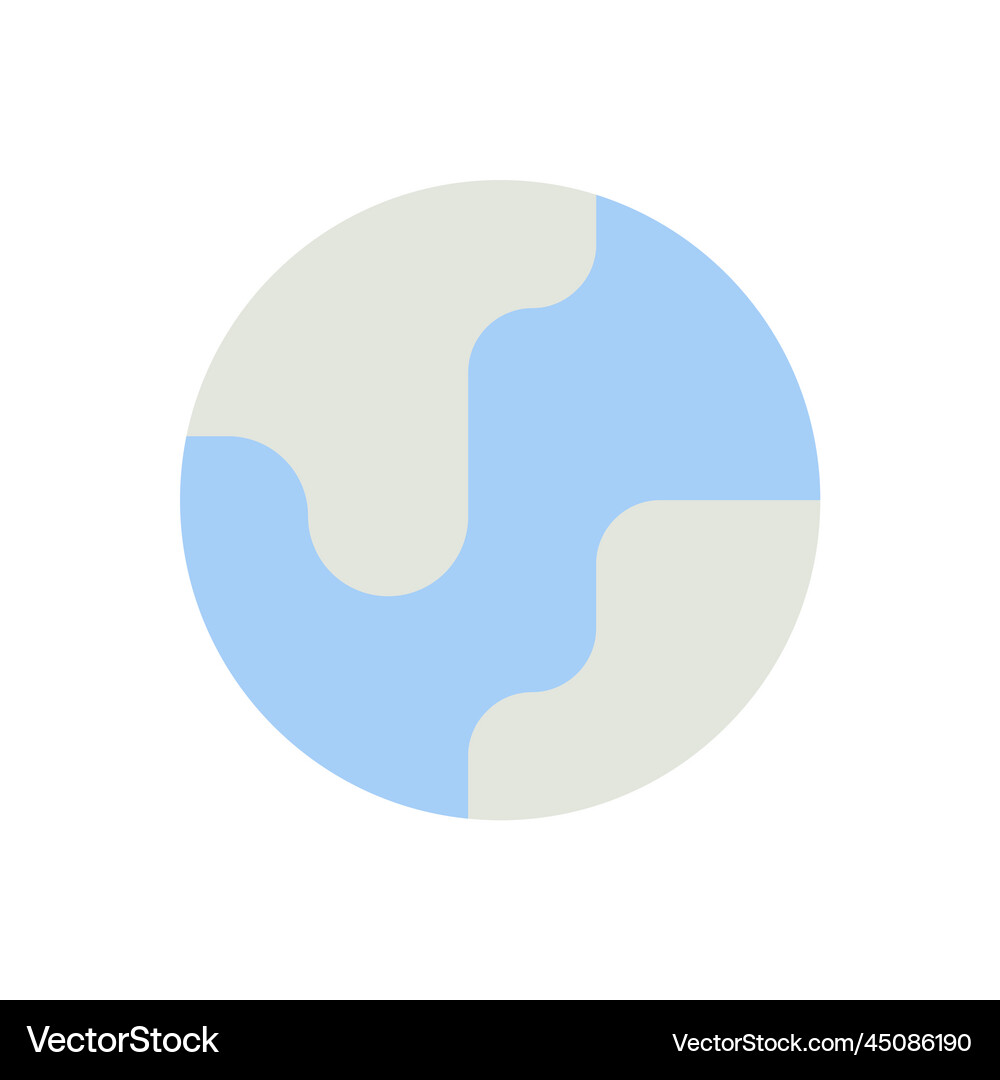 Earth planet flat color ui icon Royalty Free Vector Image