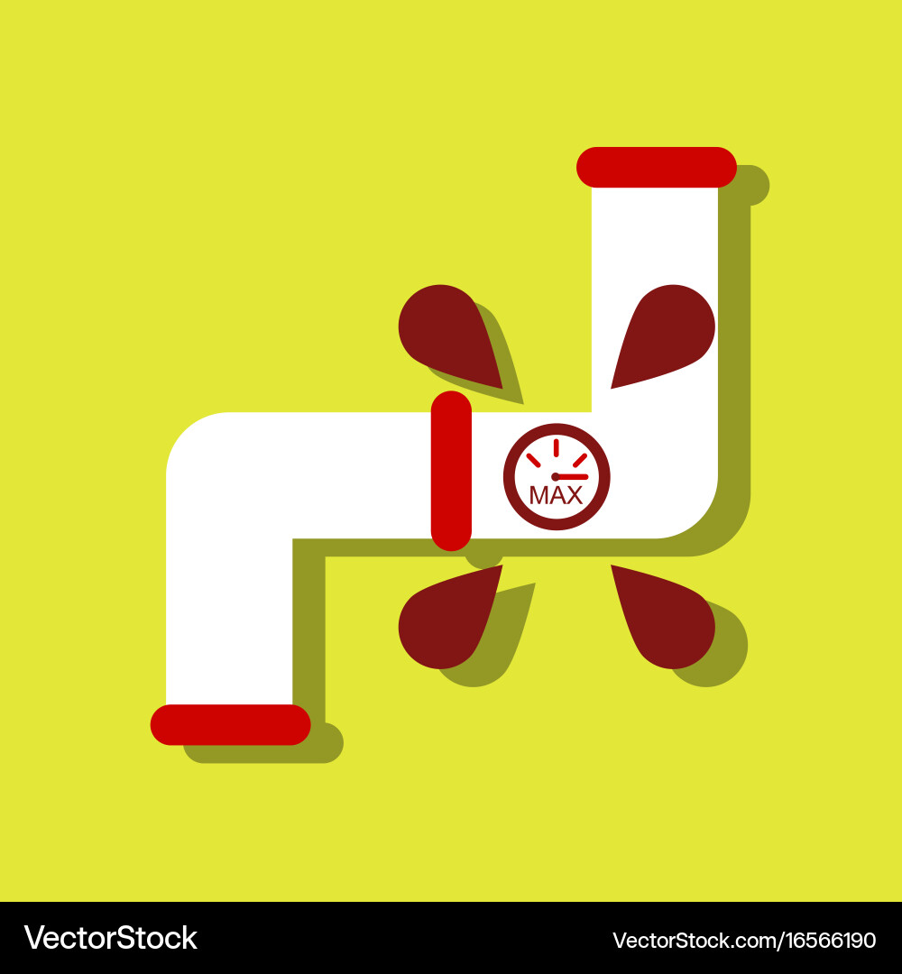 Flat icon design collection water pipe in sticker Vector Image