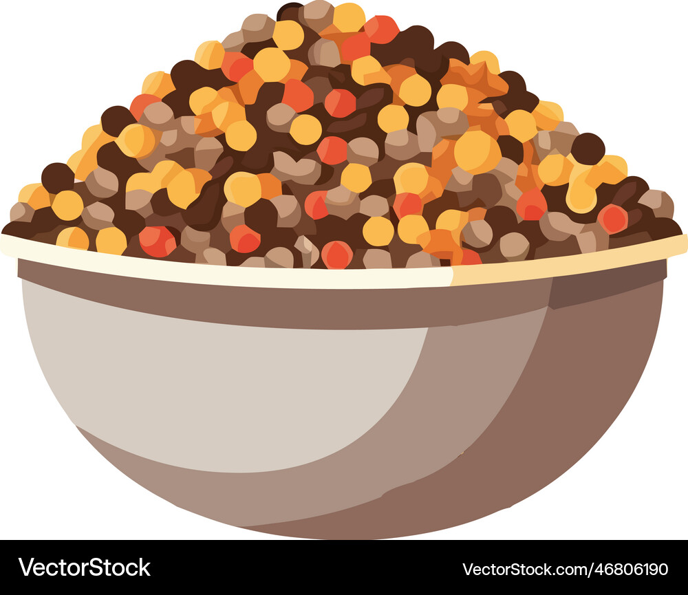 Fresh food in bowl Royalty Free Vector Image - VectorStock