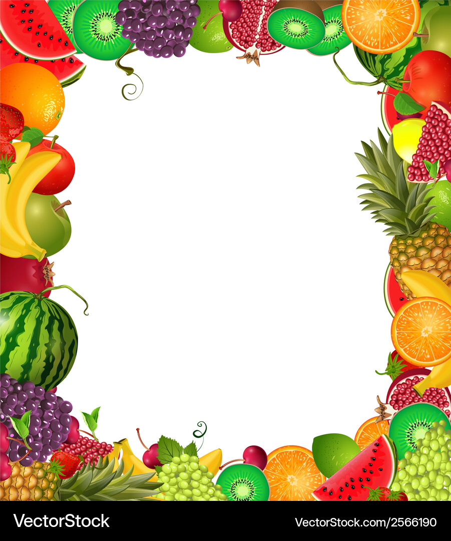Fruit Frame Template Royalty Free Vector Image