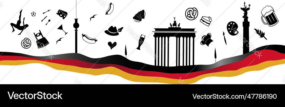 Germany travel banner with symbol element Vector Image