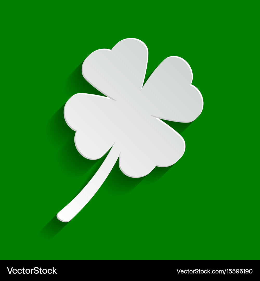 Leaf clover sign paper whitish icon Royalty Free Vector