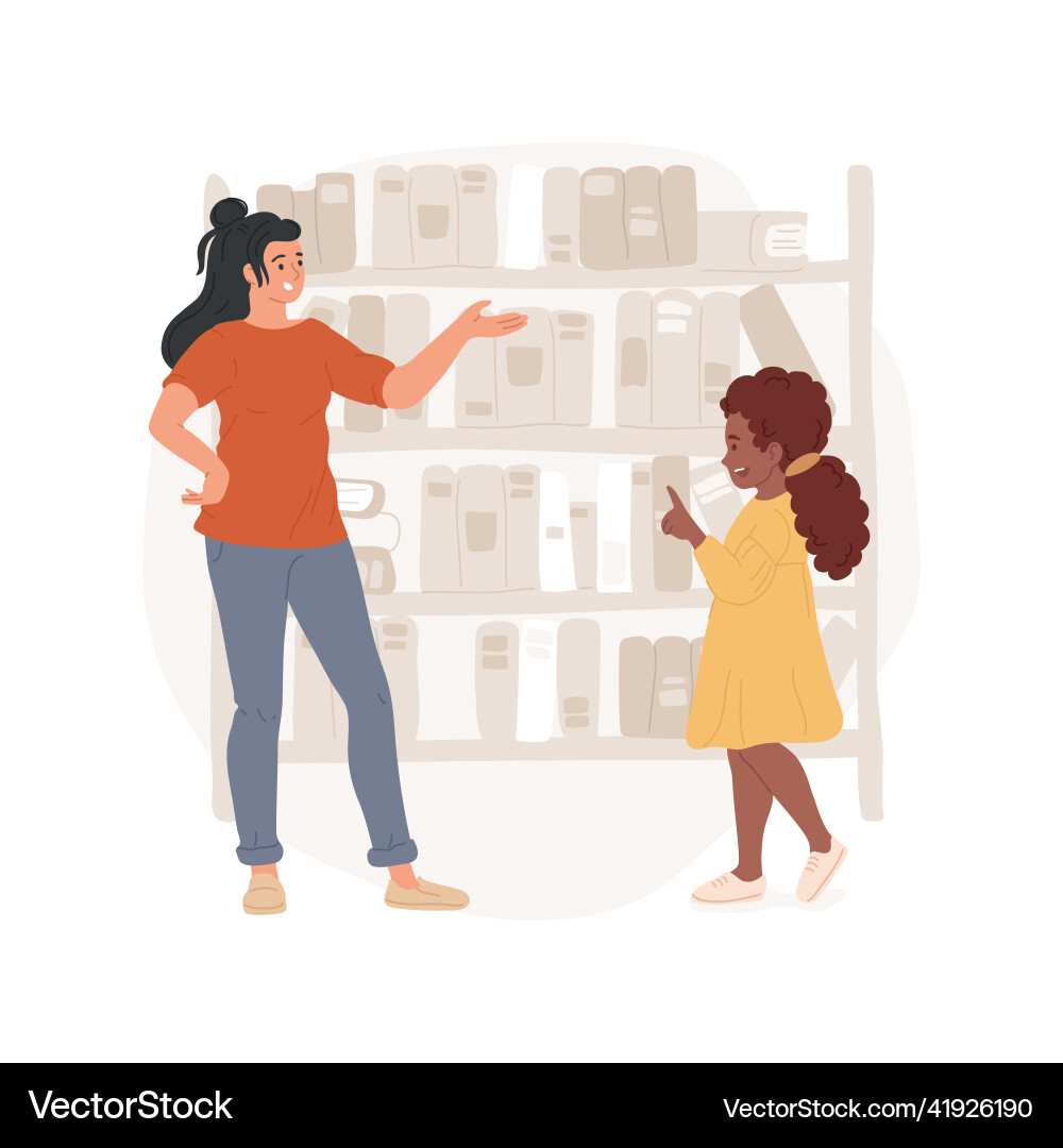 Picking a book in a library isolated cartoon Vector Image