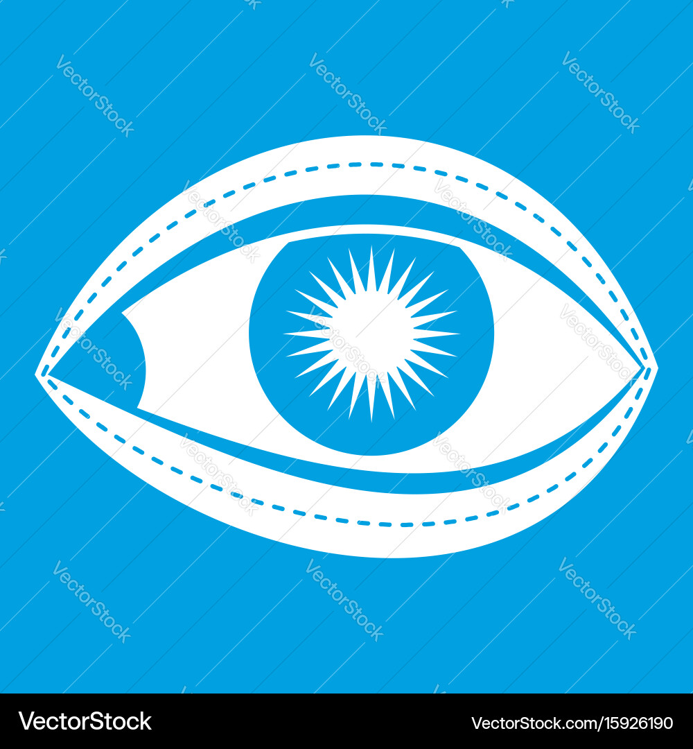 Plastic surgery of eye icon white Royalty Free Vector Image