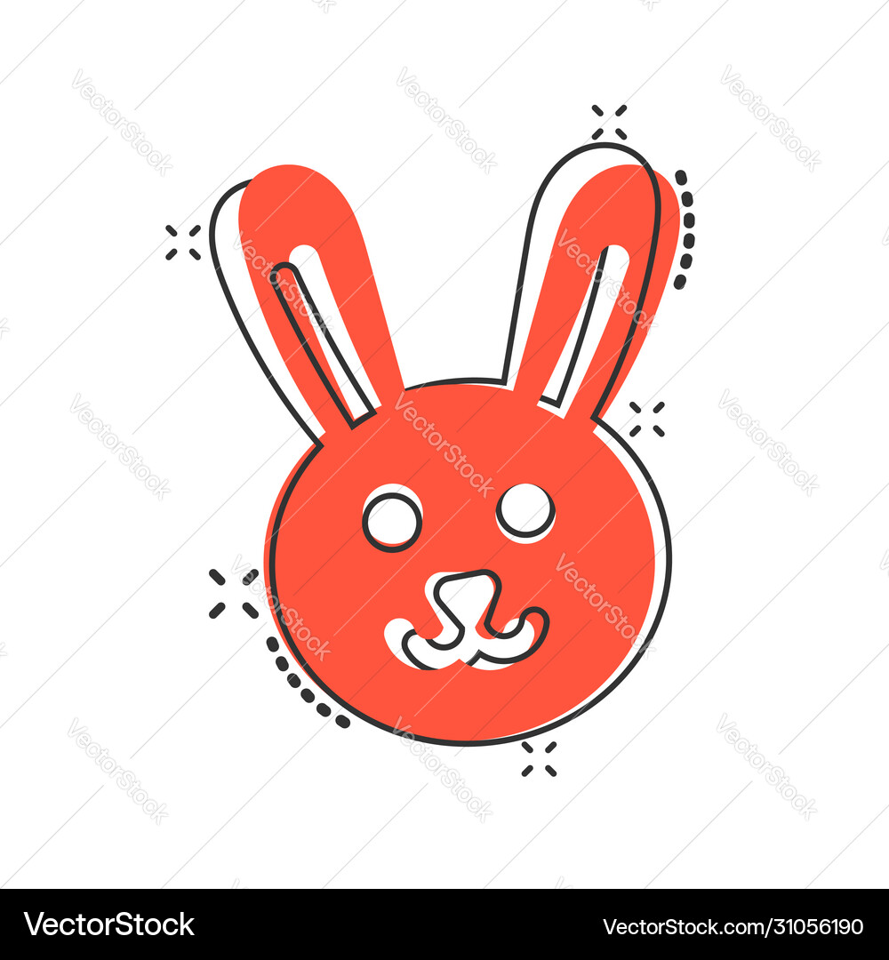 Rabbit icon in comic style bunny cartoon on white Vector Image