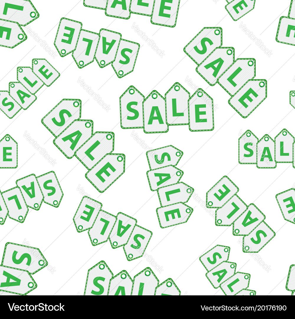 Sale hanging price tag seamless pattern Royalty Free Vector