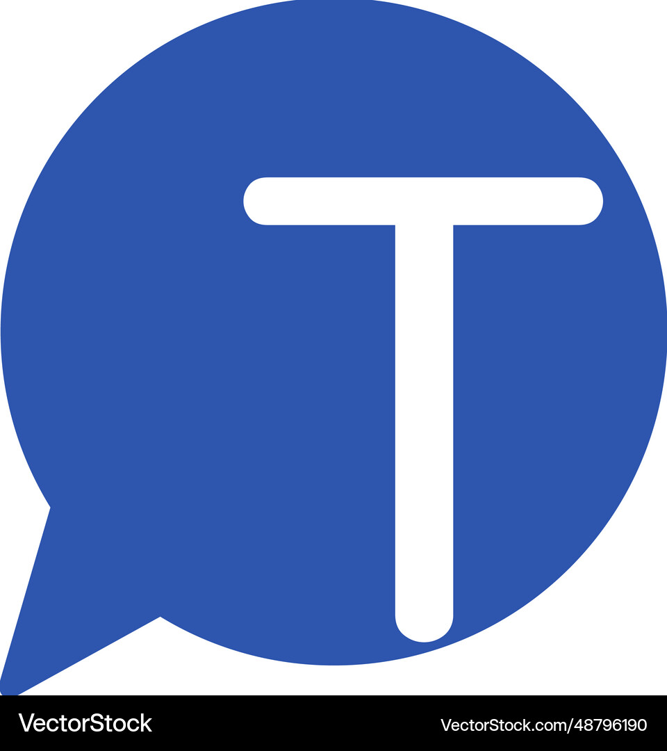 T letter with chat logo company Royalty Free Vector Image