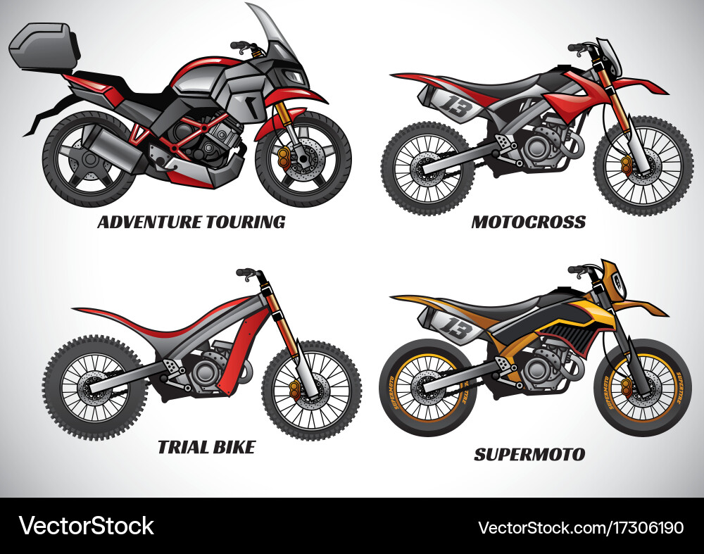 Types of motorcycle part 2 Royalty Free Vector Image