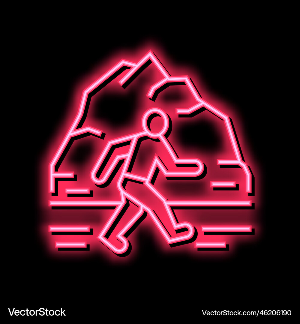Winter running neon glow icon Royalty Free Vector Image