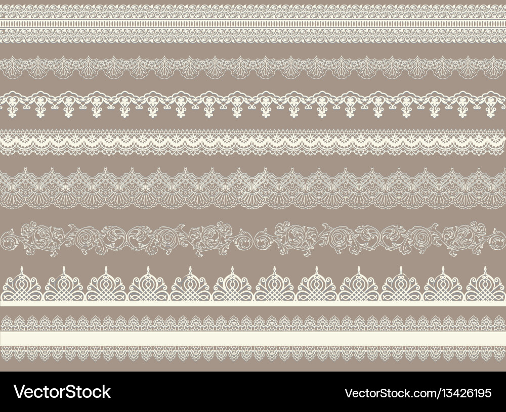 Beautiful lace ribbons set Royalty Free Vector Image