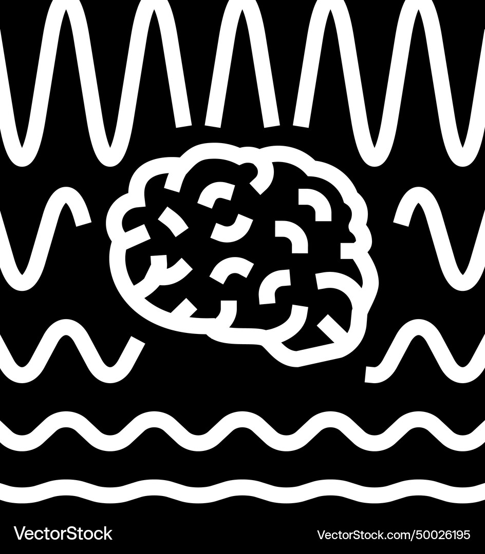 Brainwaves neuroscience neurology glyph icon Vector Image