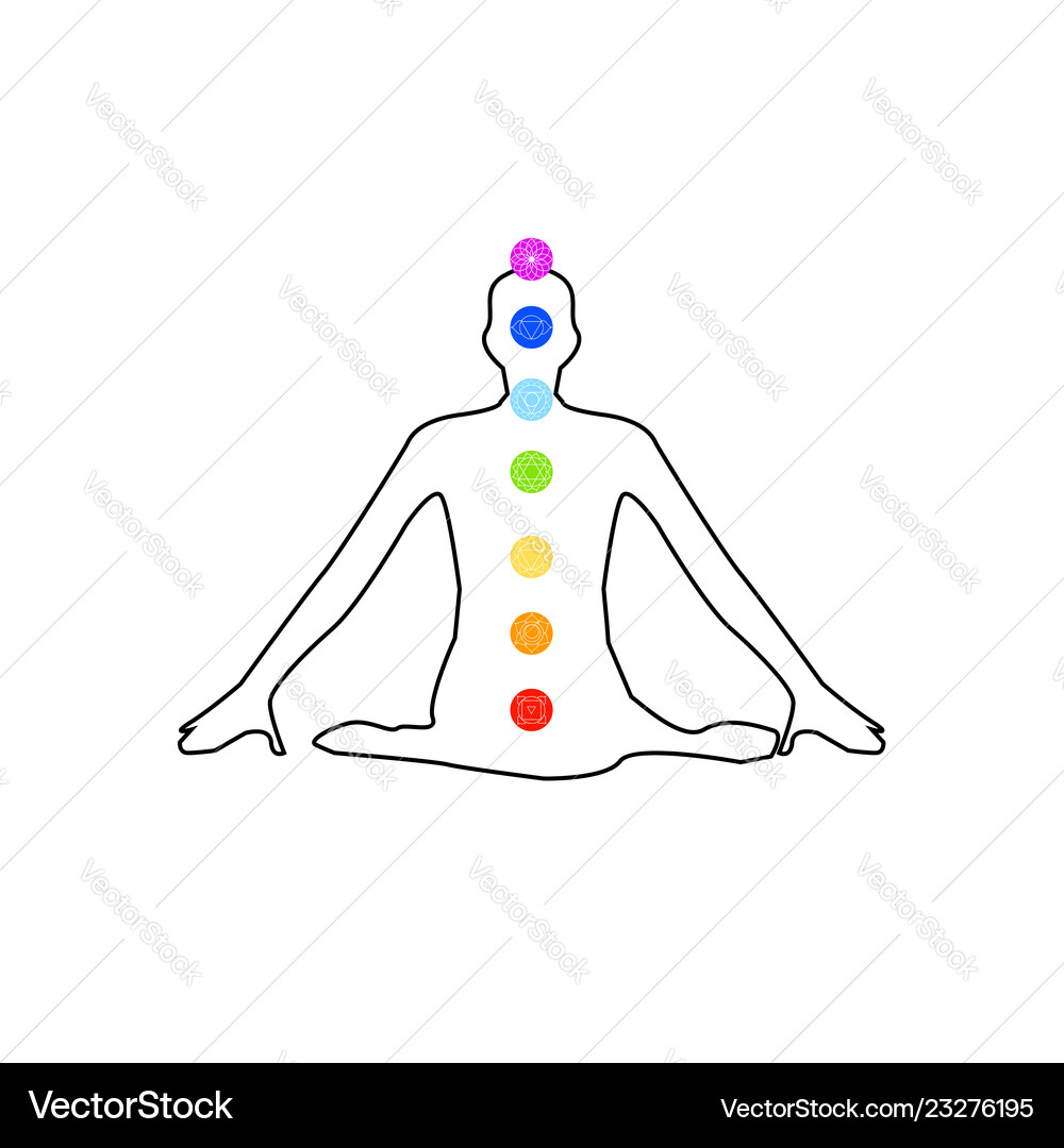 Chakra icons with respective colors Royalty Free Vector