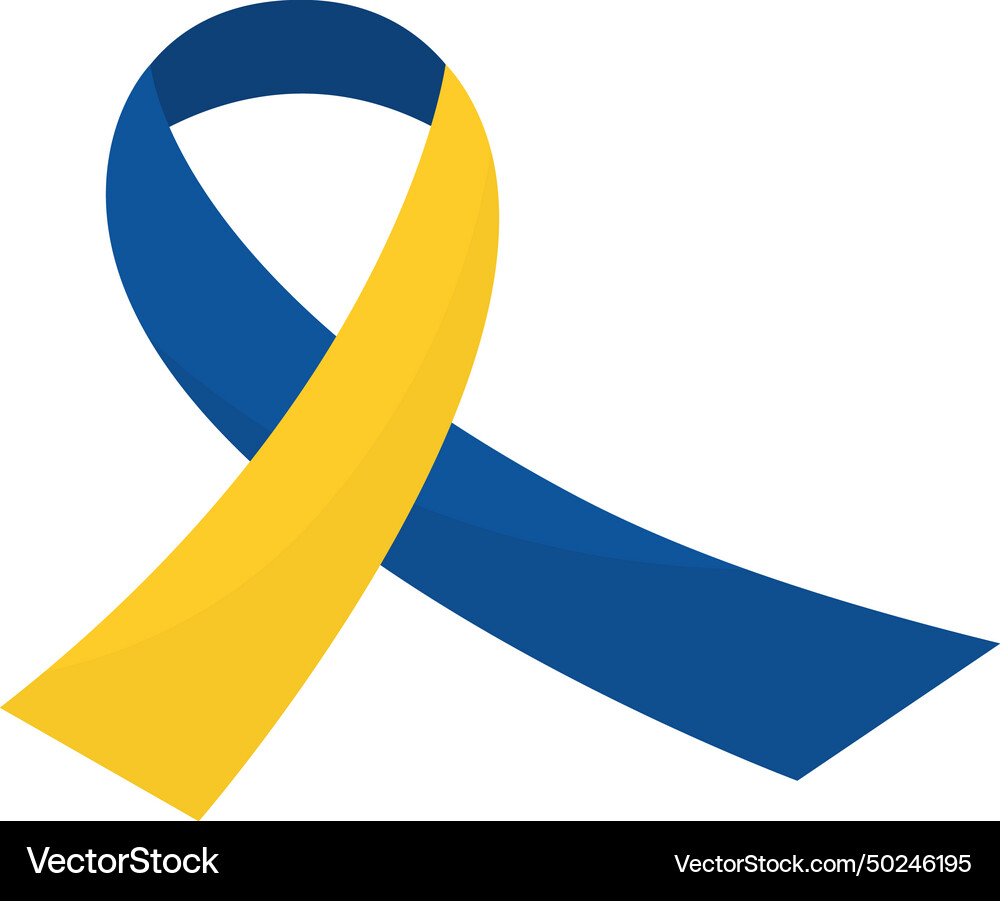 Down syndrome ribbon sign Royalty Free Vector Image