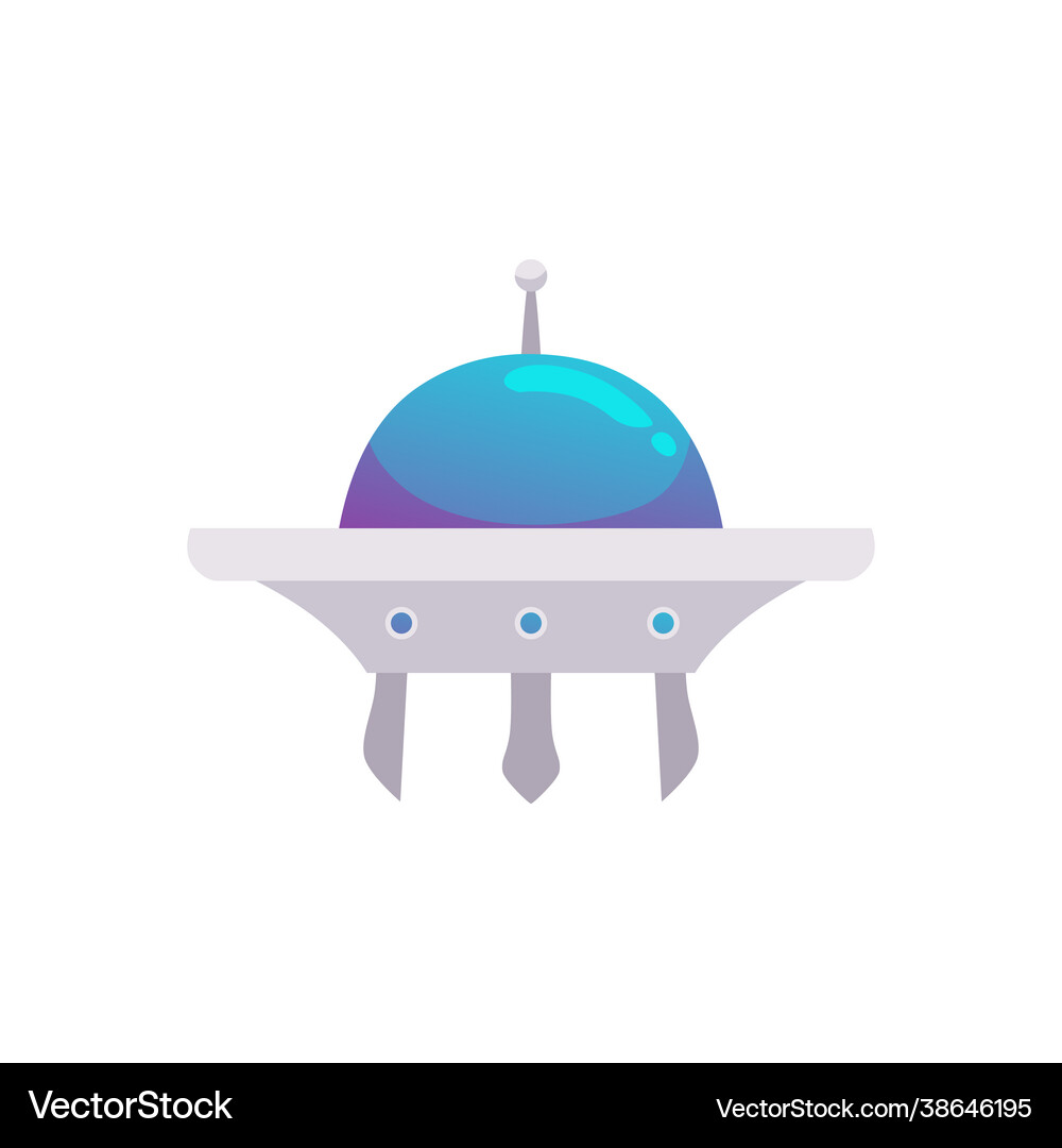 Futuristic space travel shuttle or ufo ship flat Vector Image