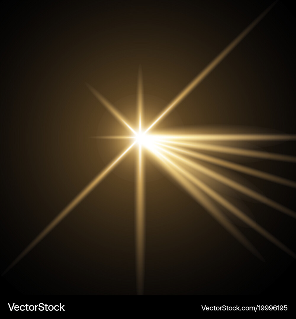 Light with a glare golden color Royalty Free Vector Image