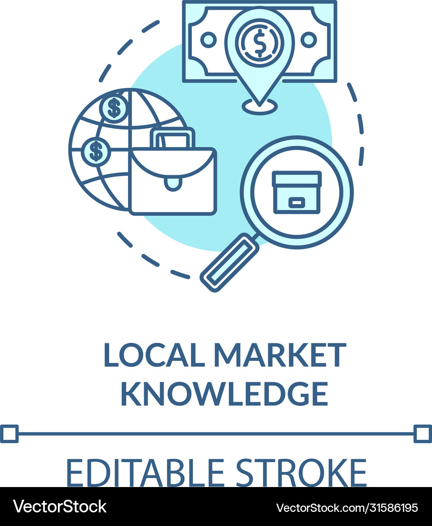 Local market knowledge turquoise concept icon Vector Image