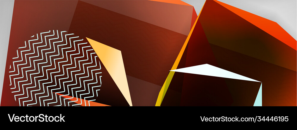 Low poly 3d geometric shapes minimal abstract Vector Image