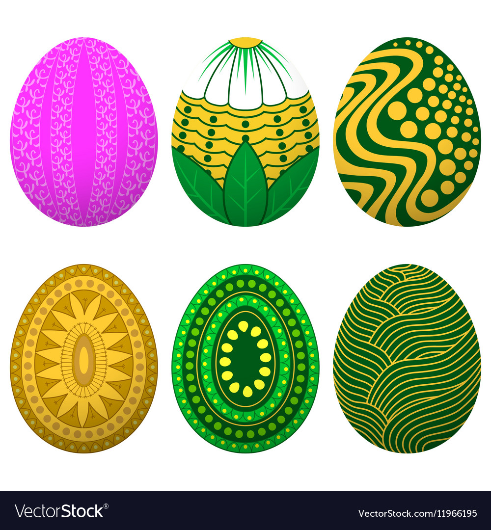 Set easter egg Royalty Free Vector Image - VectorStock