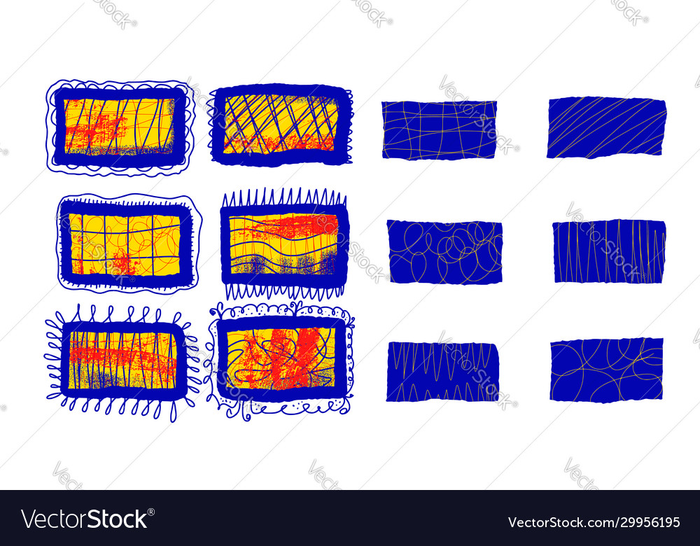 Set hand drawn frames Royalty Free Vector Image