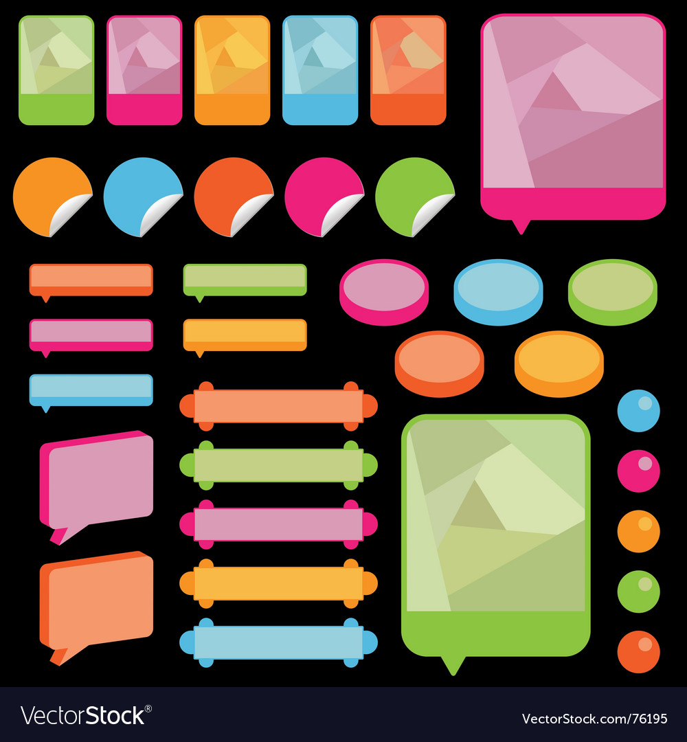 Web elements on black Royalty Free Vector Image