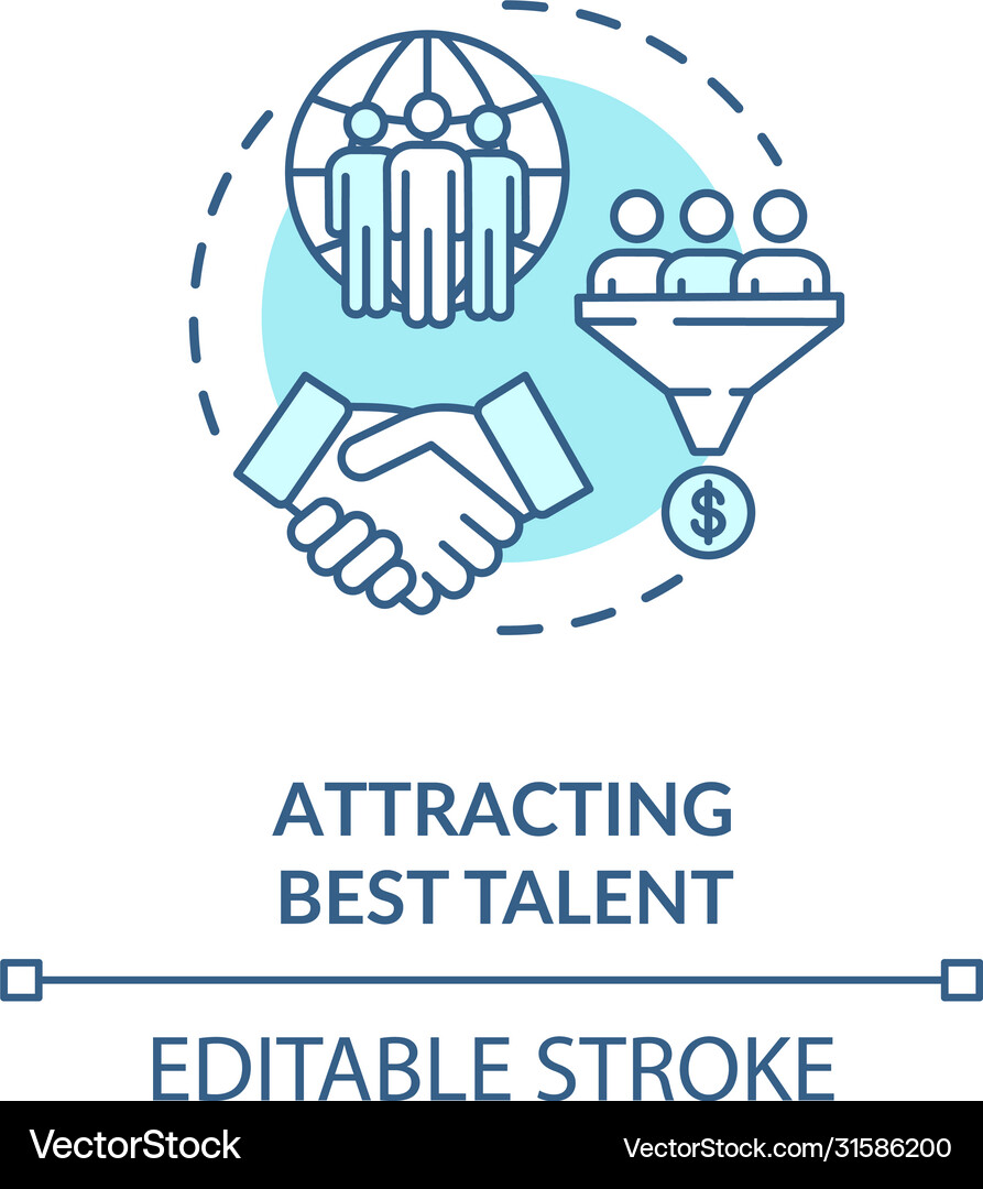 Attracting best talent turquoise concept icon Vector Image
