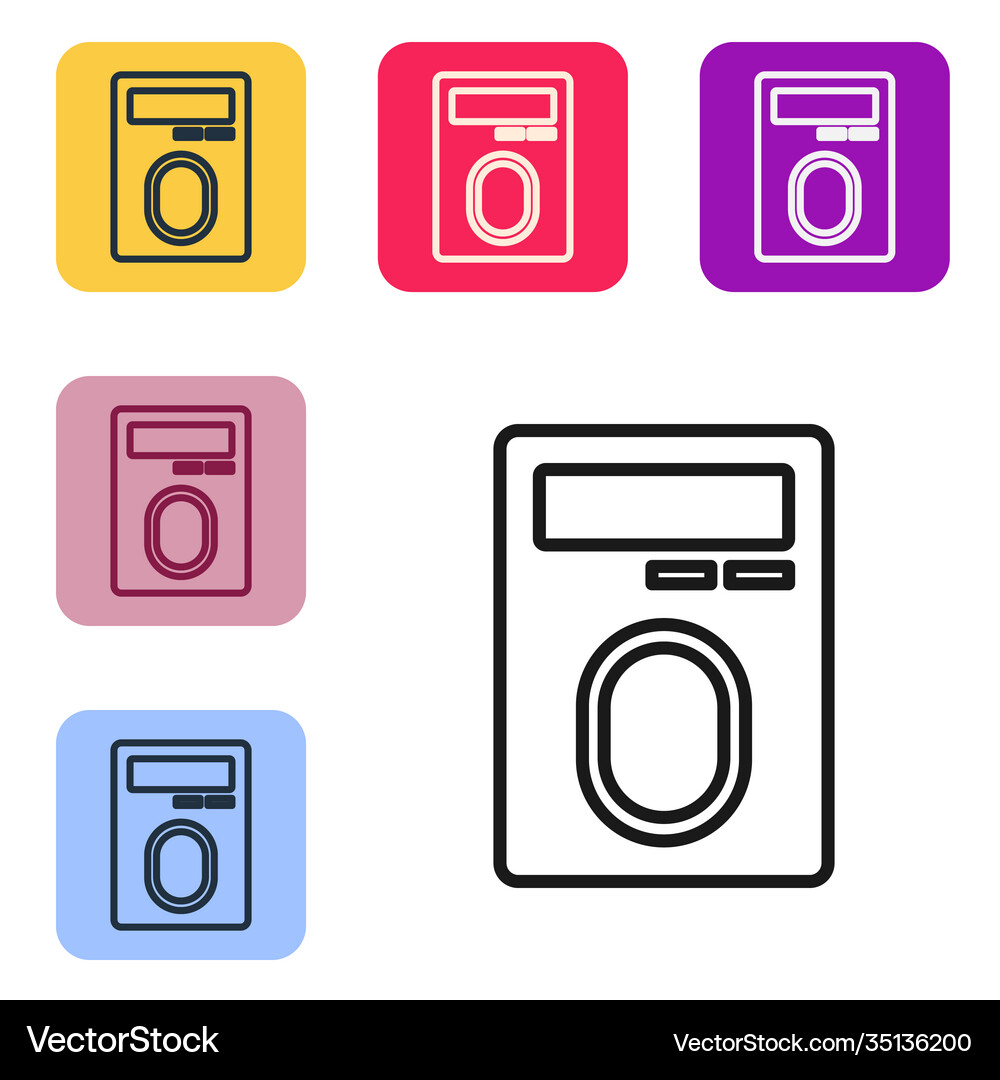 Black line human hand scanning with finger scan Vector Image