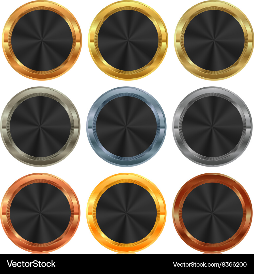 Collection metal labels gold silver platinum Vector Image