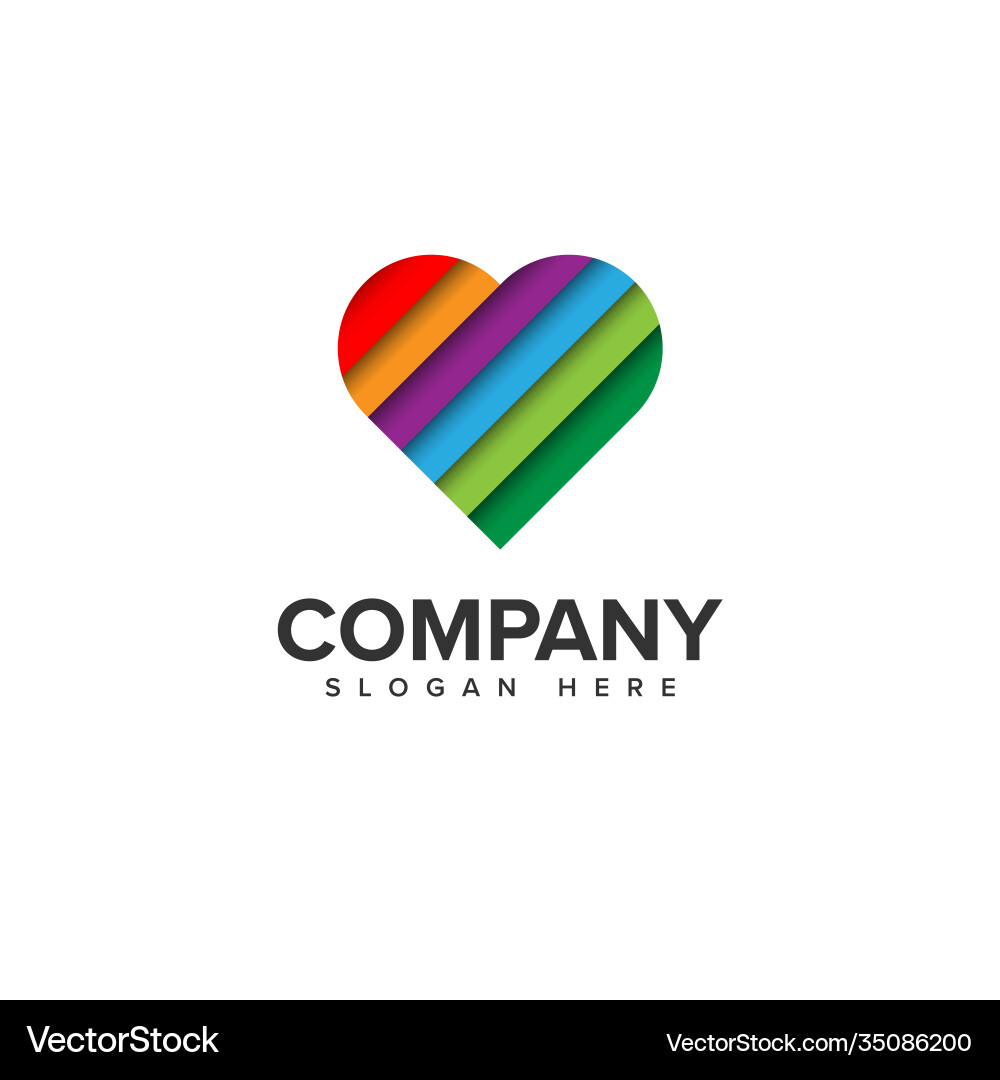 Colorful love logo design Royalty Free Vector Image
