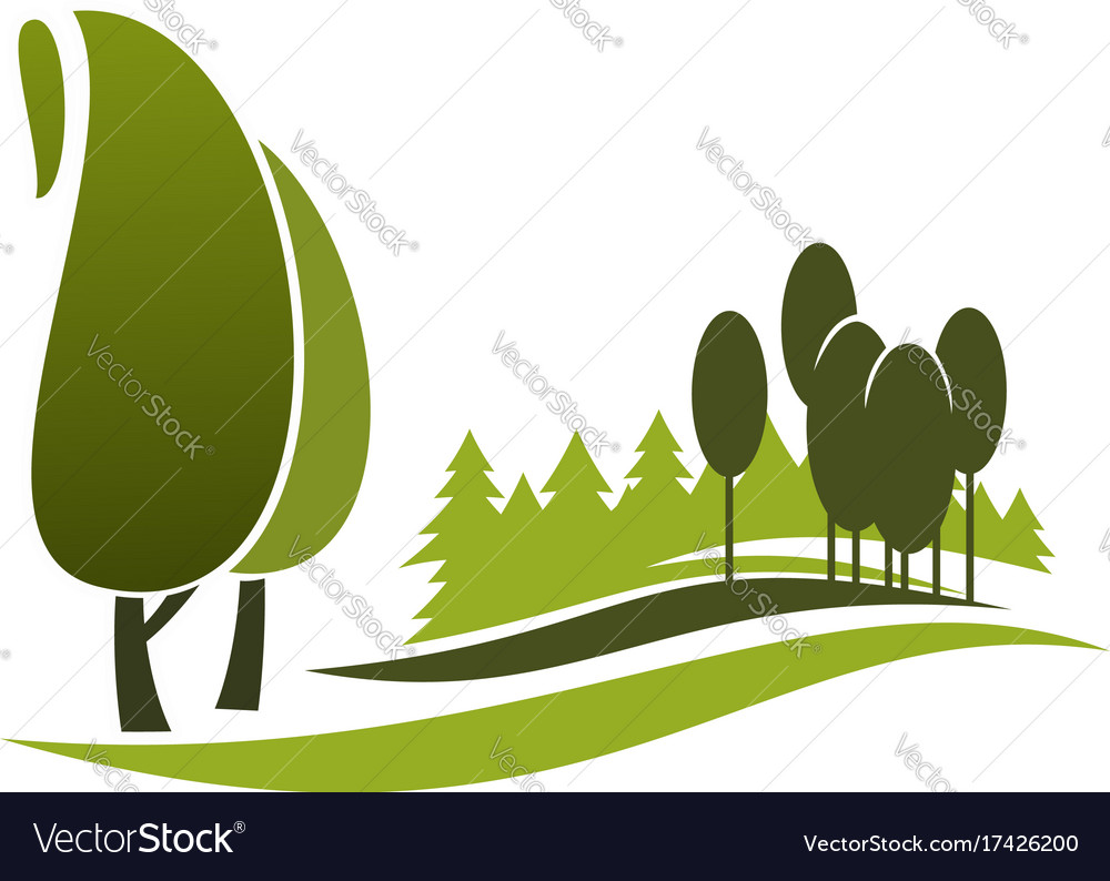 Green tree symbol eco park city garden forest Vector Image