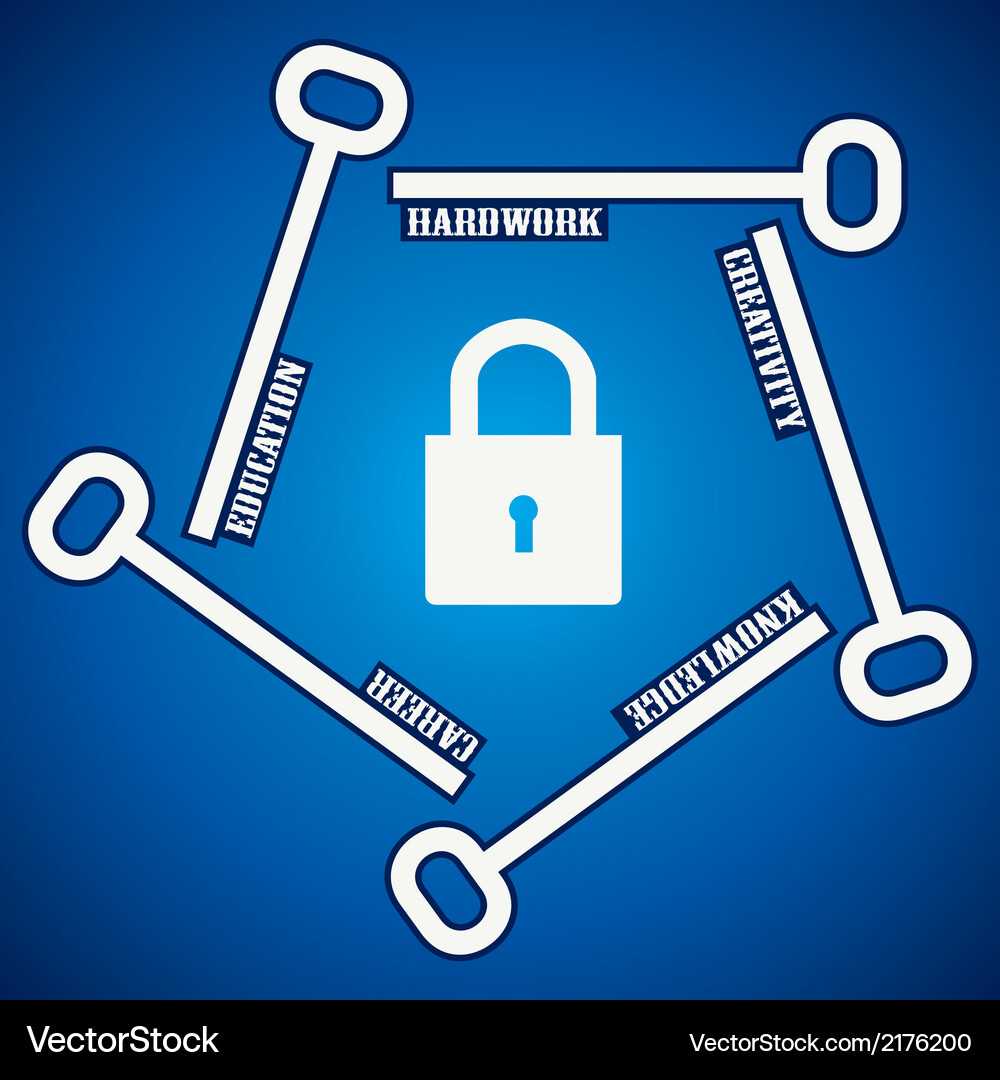 Group of keys required for open a career lock Vector Image