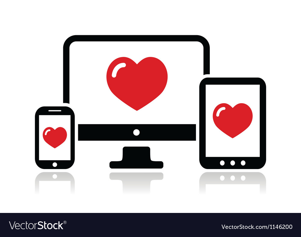 Responsive design for web computer screen icon Vector Image