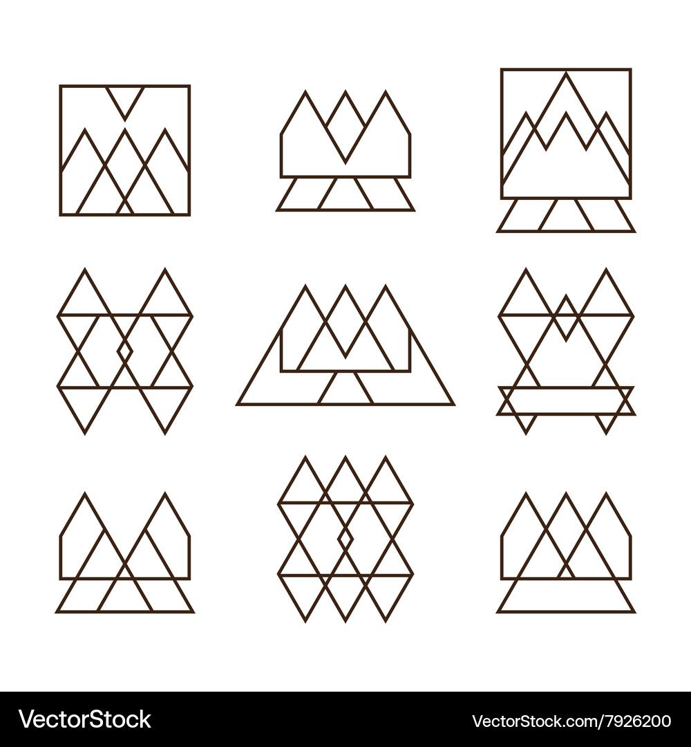 Set of geometric shapes triangles squares Vector Image