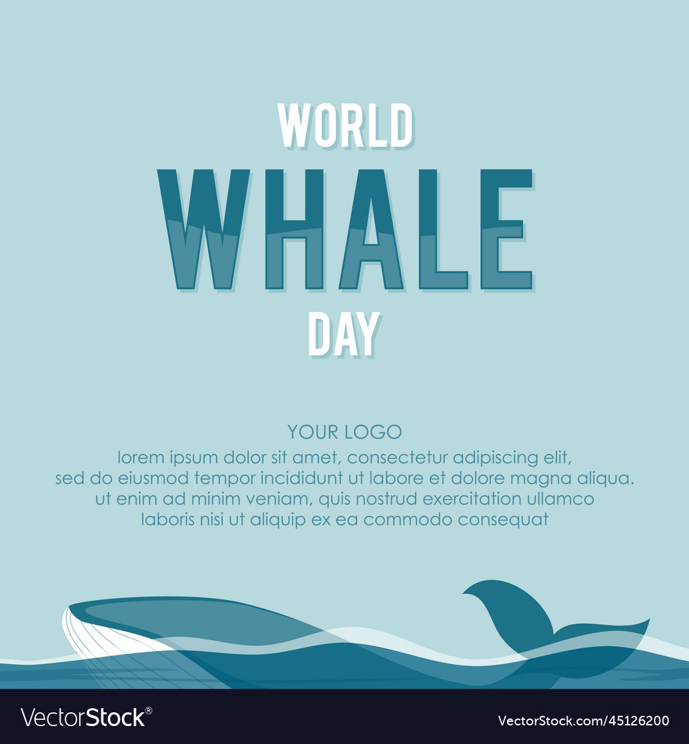 World whale day template background for element Vector Image
