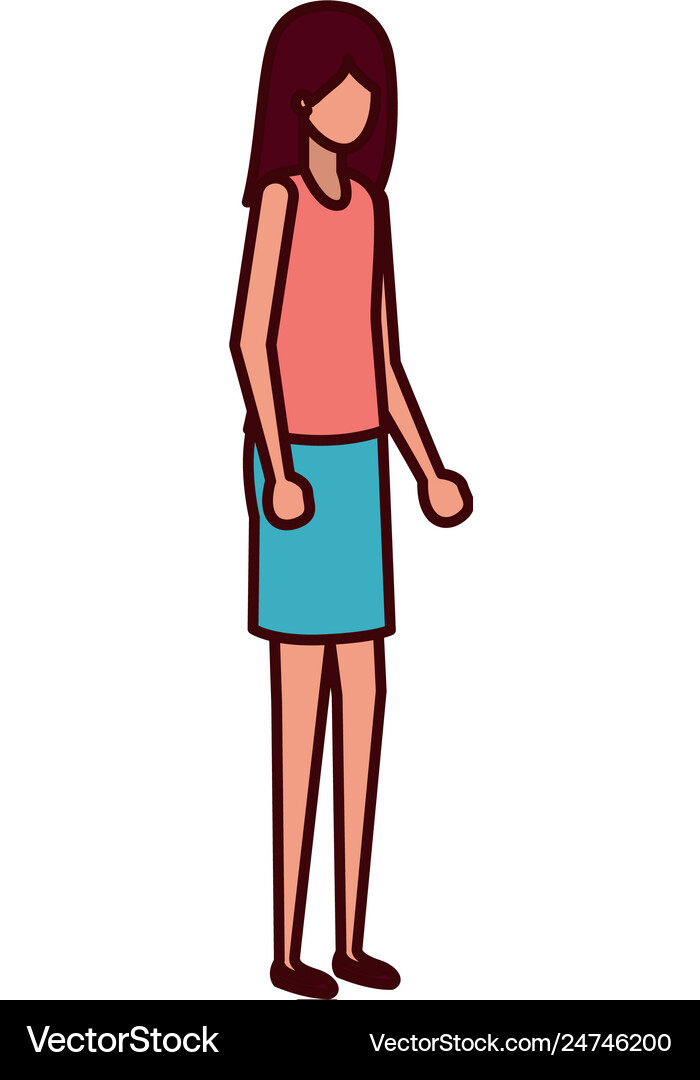 Young woman standing avatar character Royalty Free Vector
