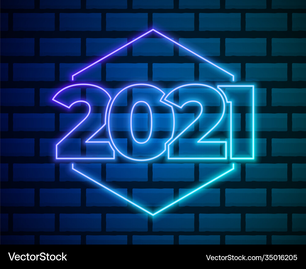 2021 neon text 2021 new year design template Vector Image